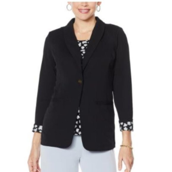 IMAN | Jackets & Coats | Iman Global Chic Luxury Resort Blazer Printed ...